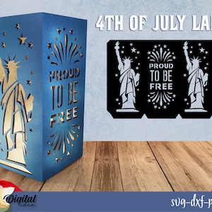 4th of July Papercut Lantern Bundle, Independence Day Lantern Template ...