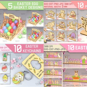 Easter Laser Cut Mega Bundle, 248 Easter Lasercut Deisgns, 3D Happy ...