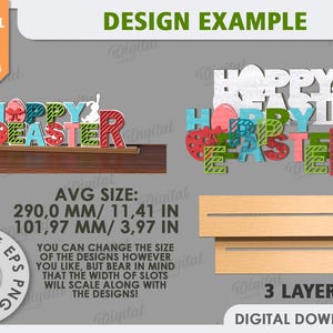 3D Easter Word Stands Bundle, Layered Easter Decoration Laser Cut ...