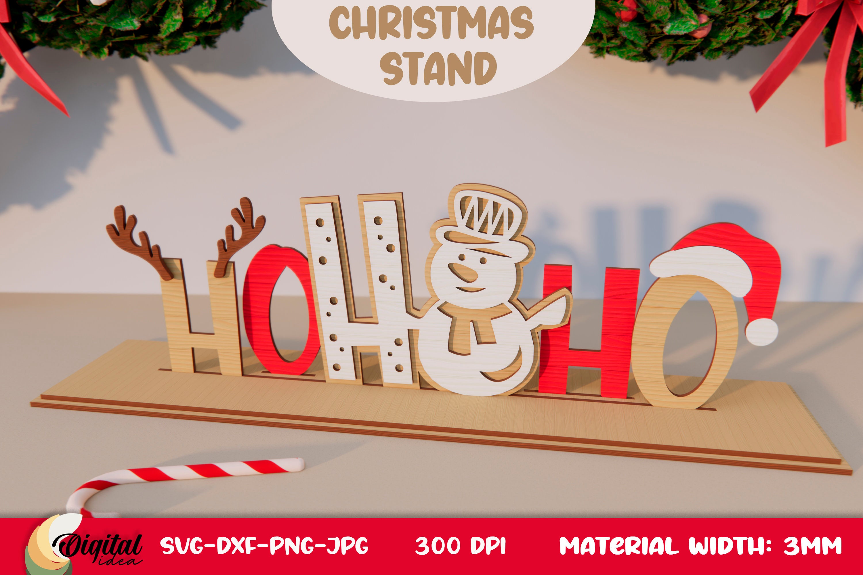 Christmas Standing Wooden Signs Bundle, Xmas Stands Laser Cut Files ...