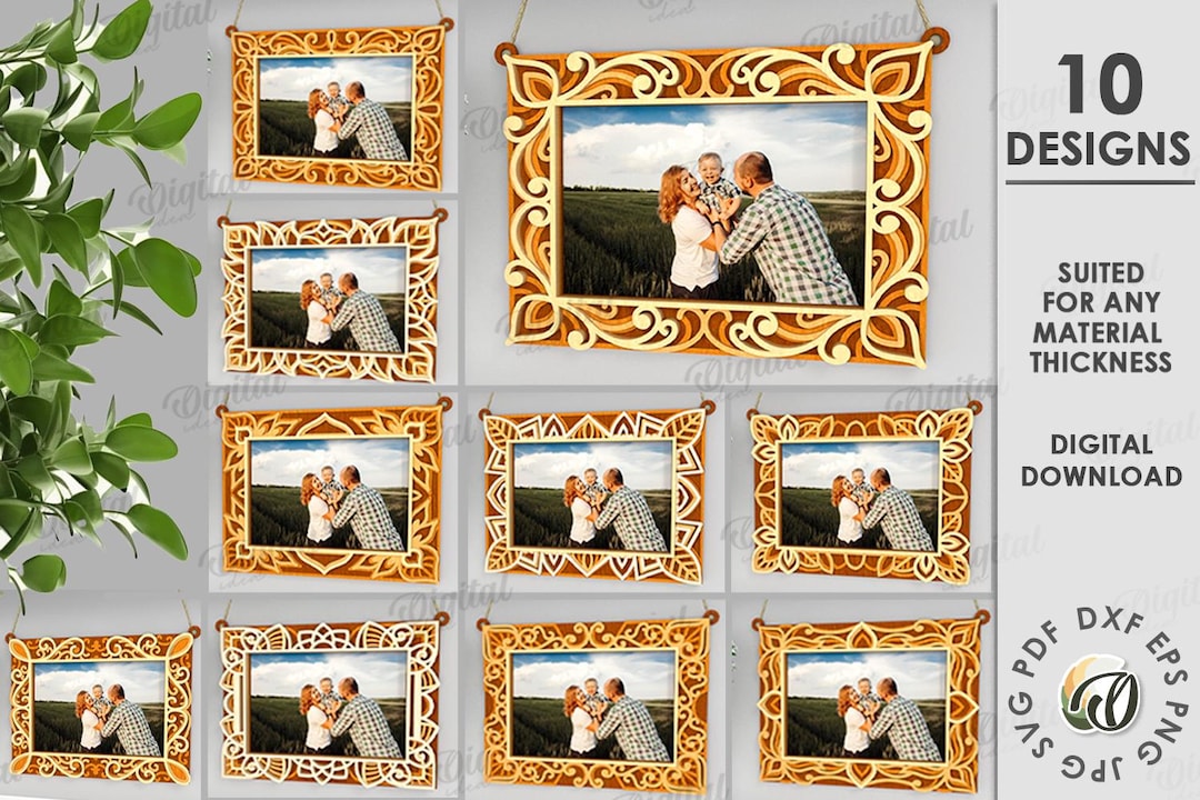 3D Multilayer Photo Frames Bundle, Decorative Hanging Picture Frame ...