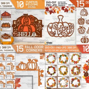 Fall Laser Cut Mega Bundle, 227 Home Decor Lasercut Designs, 3D Laser ...