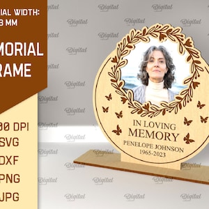 3D Personalized Memorial Photo Frames Bundle, 3D Engraved Picture Frame ...