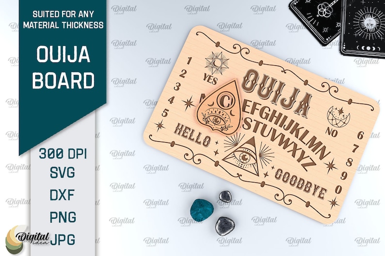 Ouija Board Laser Cut Bundle, Spirit Board Table With Planchette Laser ...