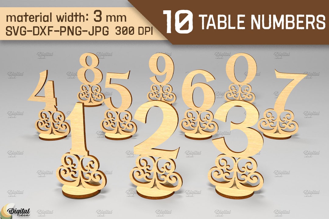 Standing Table Numbers Bundle, 3D Number Stands Laser Cut, Birthday ...