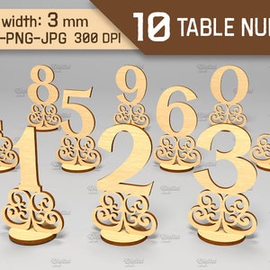Standing Table Numbers Bundle, 3D Number Stands Laser Cut, Birthday ...
