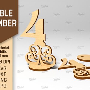 Standing Table Numbers Bundle, 3D Number Stands Laser Cut, Birthday ...