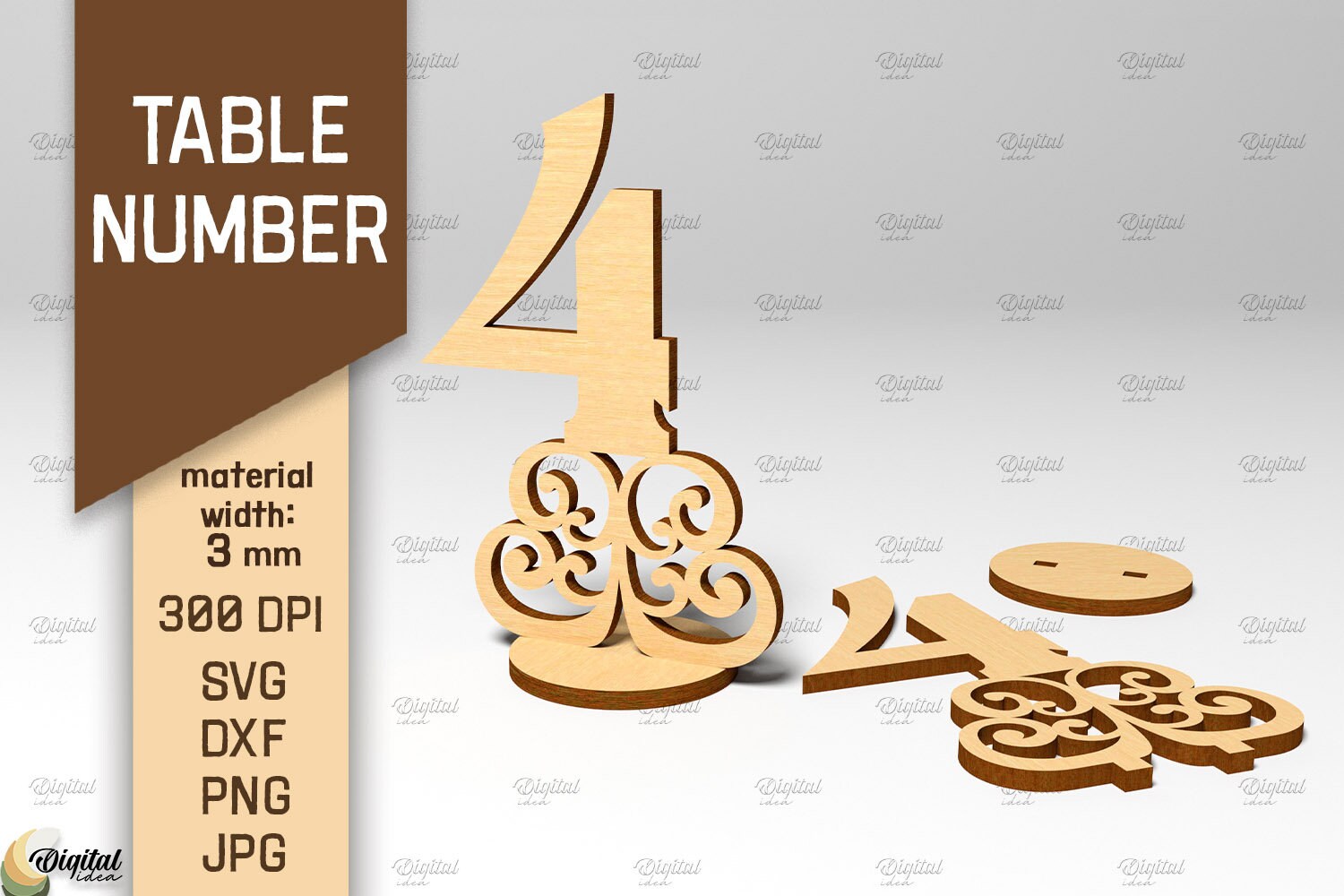 Standing Table Numbers Bundle, 3D Number Stands Laser Cut, Birthday ...