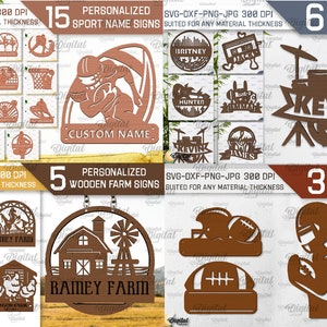 Personalized Decors Laser Cut Mega Bundle, 259 Custom Name Signs ...
