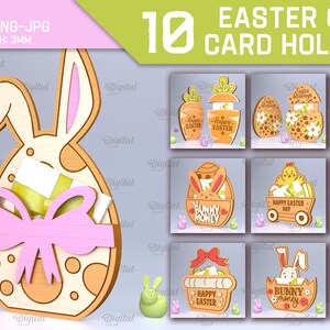 3D Easter Gift Card Holders Bundle, Gift Card Holder Lasercut, Card ...