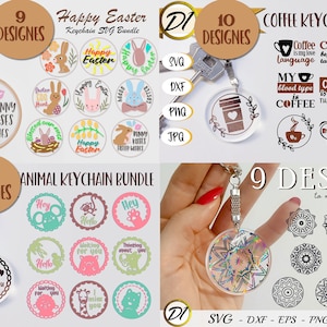 Keychain MEGA Bundle, Round Key Ring SVG Designs, Key Ring Mega Svg ...