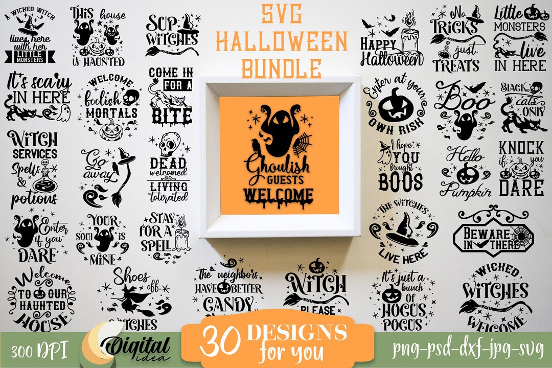 Halloween Svg Bundle, Funny Halloween Quotes, Vintage Halloween Bundle ...