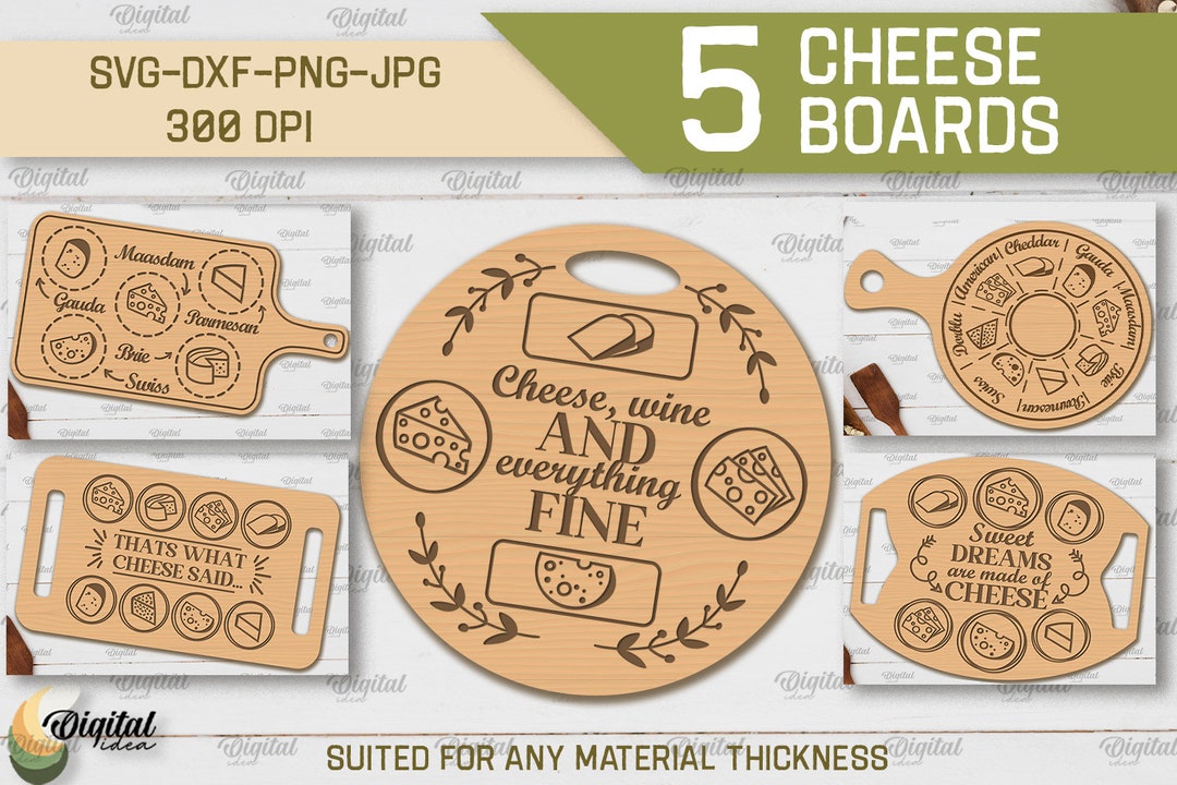Cheese Boards Bundle, 3D Treat Board Laser Cut, Charcuterie Board Svg, Glowforge, Cheese Serving ...
