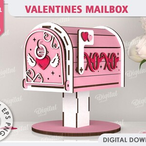 3D Valentine's Day Mailboxes Bundle, Valentine Love Mail Laser Cut ...