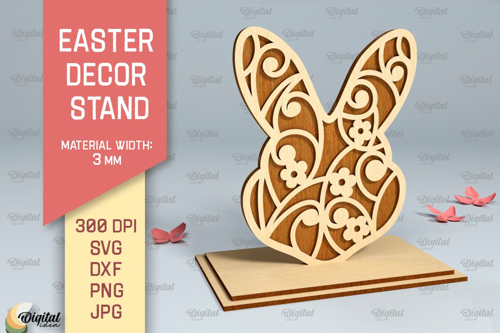 Easter Stands Bundle, 3D Boho Decorlaser Cut, Floral Easter Ornament ...