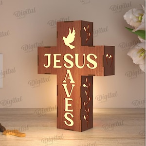 3D Cross Lamps Bundle, Cross Standing Lantern Laser Cut, Religious ...