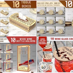 Kitchen Laser Cut Mega Bundle, 225 Kitchen Decor Designs, 3D Tiered ...