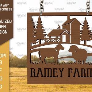 Personalized Wooden Farm Signs Bundle, Farm House Hanger Laser Cut ...