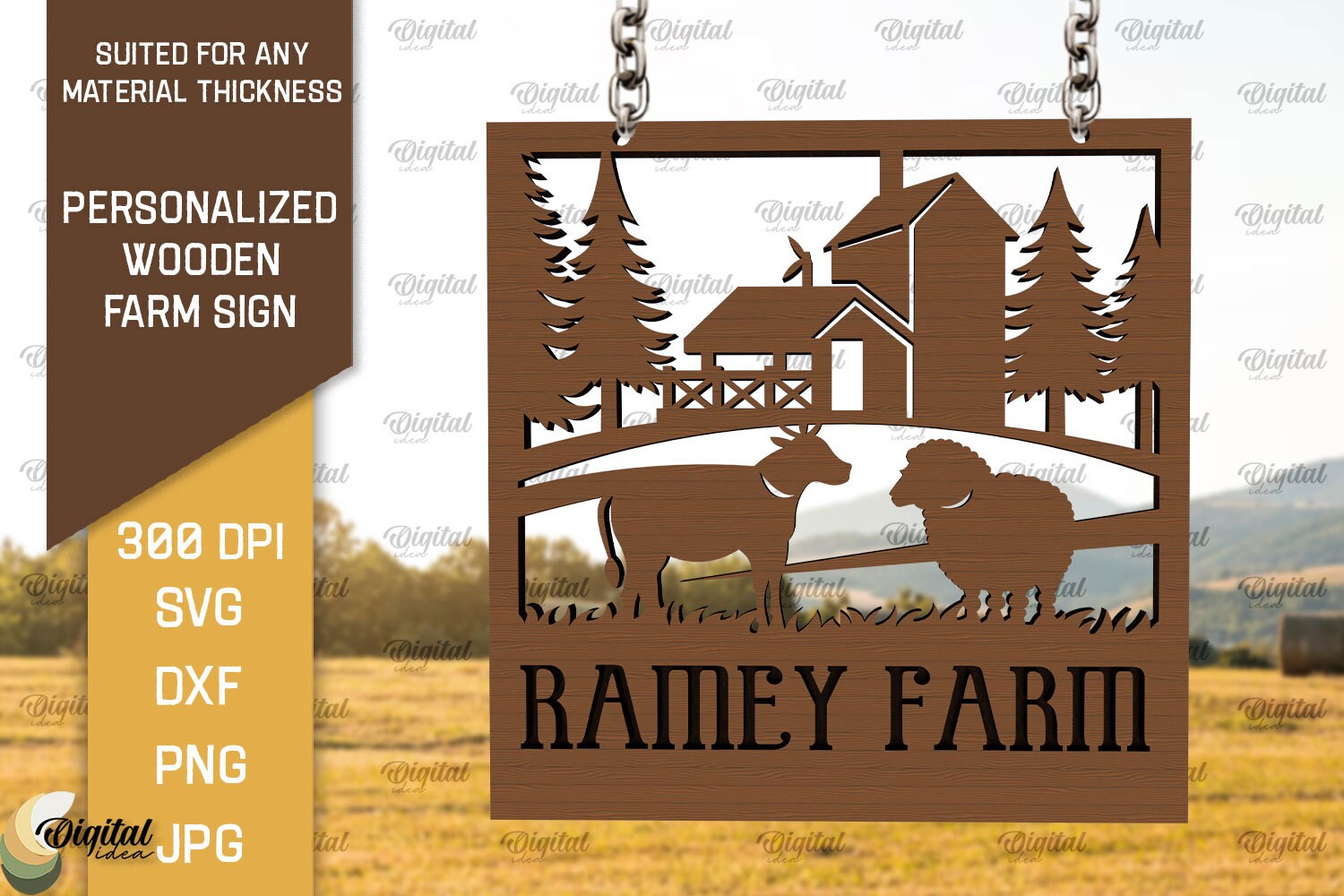 Personalized Wooden Farm Signs Bundle, Farm House Hanger Laser Cut ...