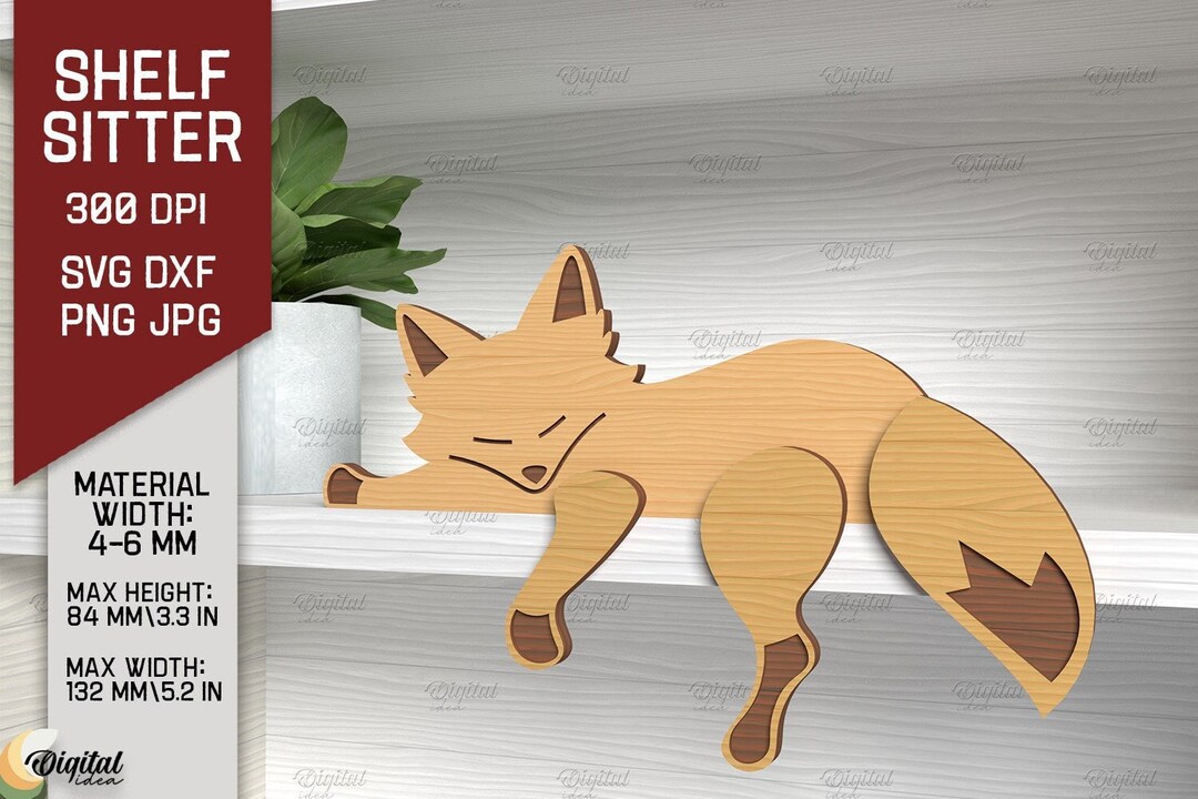 Fox Shelf Sitter, Shelf Sitter Laser Cut, 3D Sleeping Animal, Wooden ...