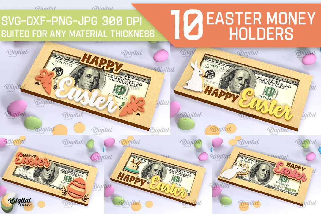 3D Easter Money Holders Bundle, Money Box Laser Cut, Banknote Holder ...