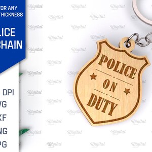 Police Keychain Bundle, Police Laser Cut, Engraved Police Badge ...