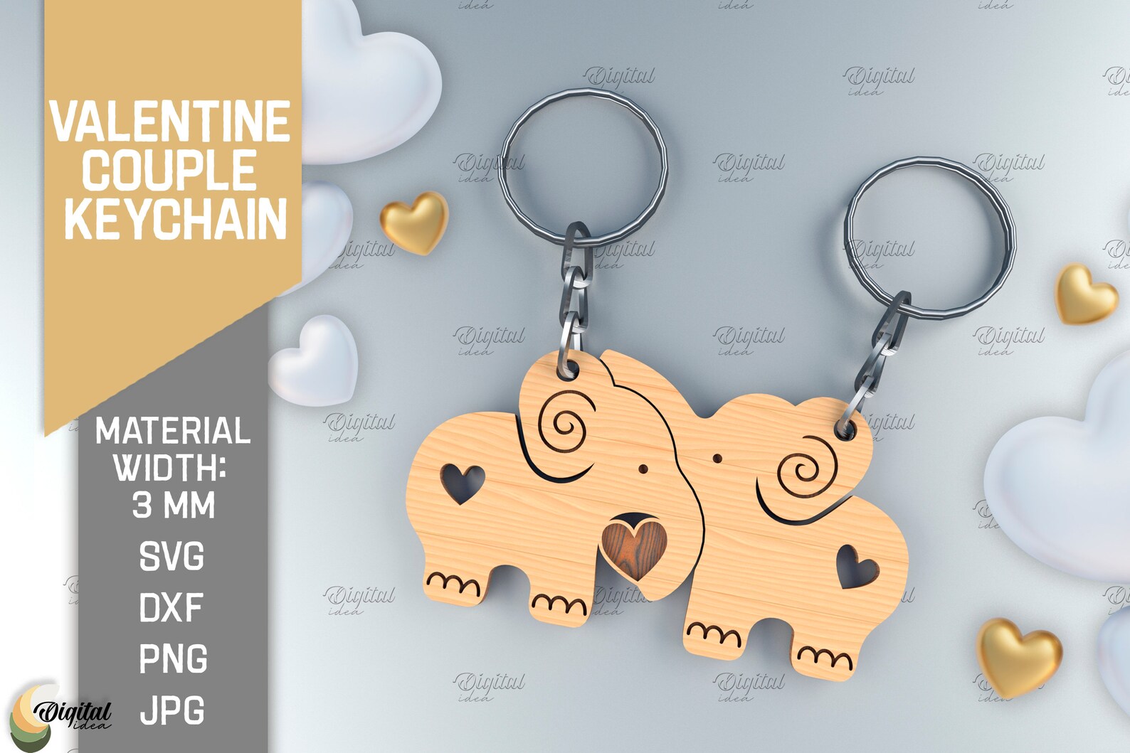 Valentine's Day Couple Keychains Bundle, Matching Keychains Lasercut ...
