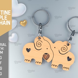 Valentine's Day Couple Keychains Bundle, Matching Keychains Lasercut ...