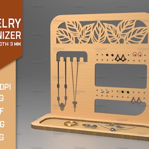 Jewelry Organizer Laser Cut Bundle, 3d Earring Stand Lasercut ...