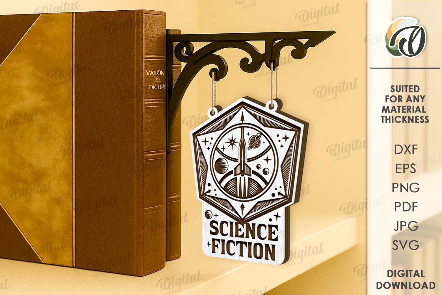 3D Book Genre Dividers Bundle, Bookshelf Divider Tab Laser Cut, Reading ...