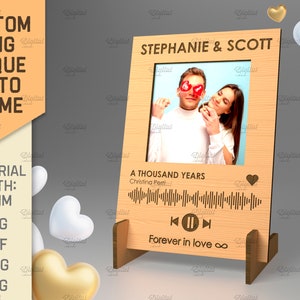 3D Personalized Song Plaque Photo Frames Bundle, Custom Spotify Playlist, Music Picture Frame ...