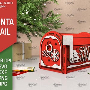 3D Santa Mailbox Bundle, 3D Xmas Mail Laser Cut, Christmas Letter Box ...