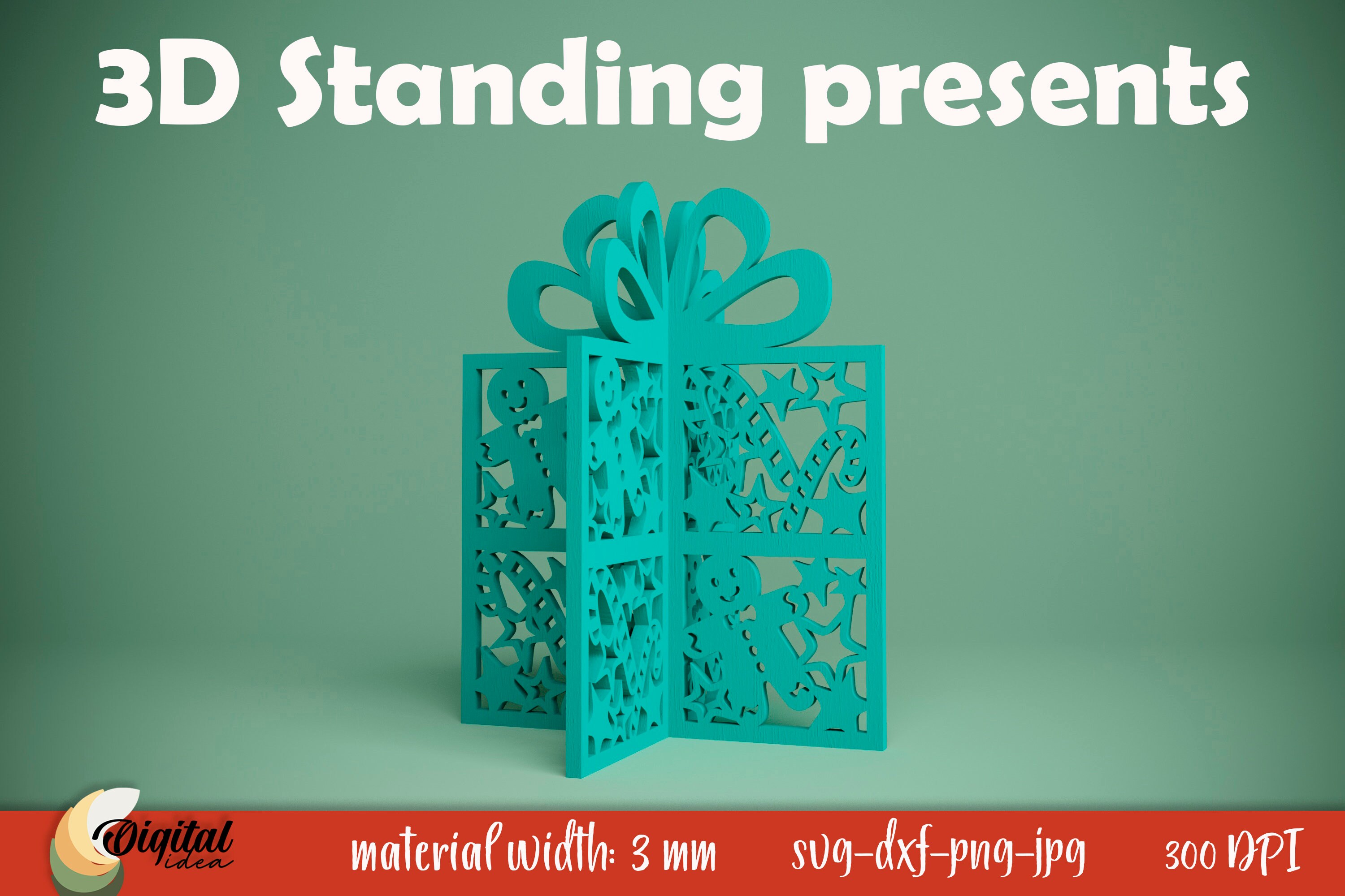3D Christmas Standing Presents Bundle, Standing Christmas Gifts ...