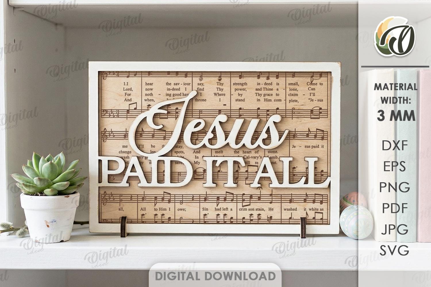 3D Christian Hymn Stands Bundle, Religious Decor Laser Cut Files ...