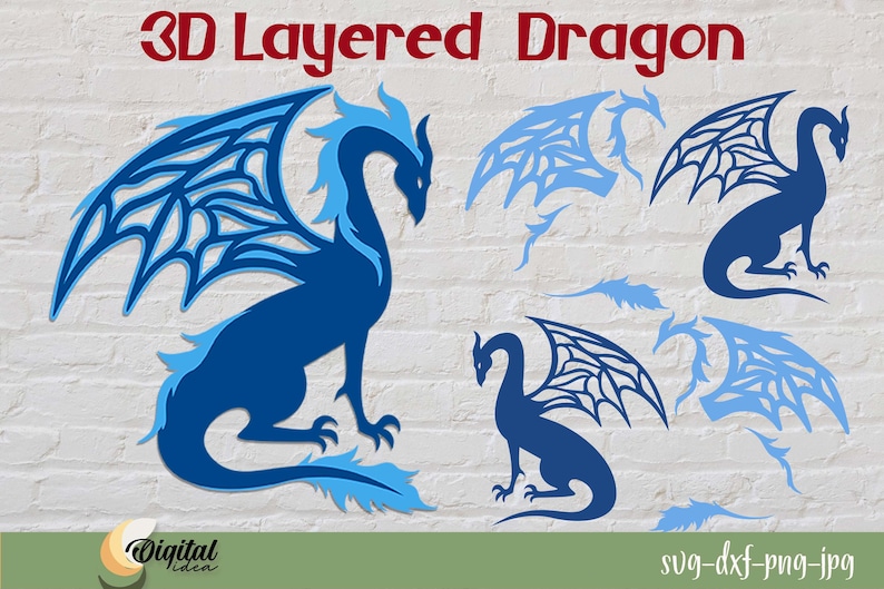 Dragons Bundle Svg 3D Dragons Paper Cut Template 3D Wings - Etsy