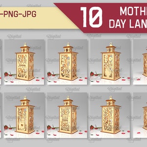 3D Mother's Day Lanterns Bundle, Candle Holder Lasercut, Mom Gift, Tea ...