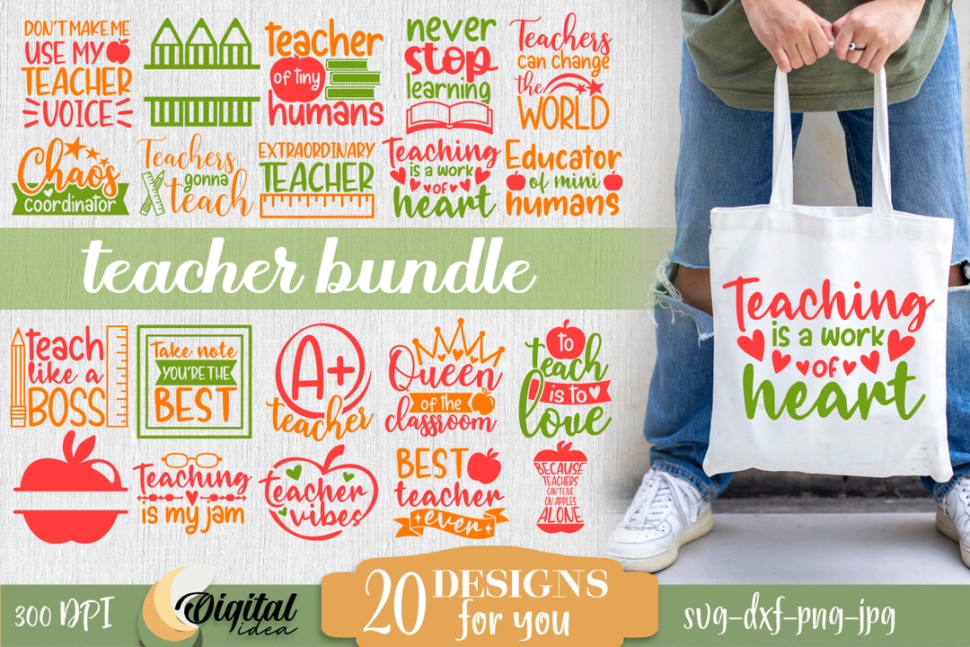 Teacher SVG Bundle, Teacher Appreciation, Teacher Quotes Svg, Back to ...