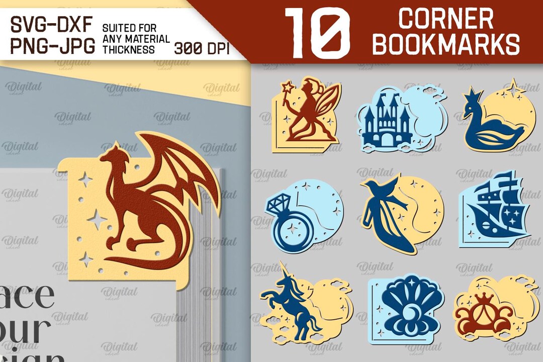 3D Corner Bookmarks Bundle, Bookmark Paper Cut, Corner Bookmark ...
