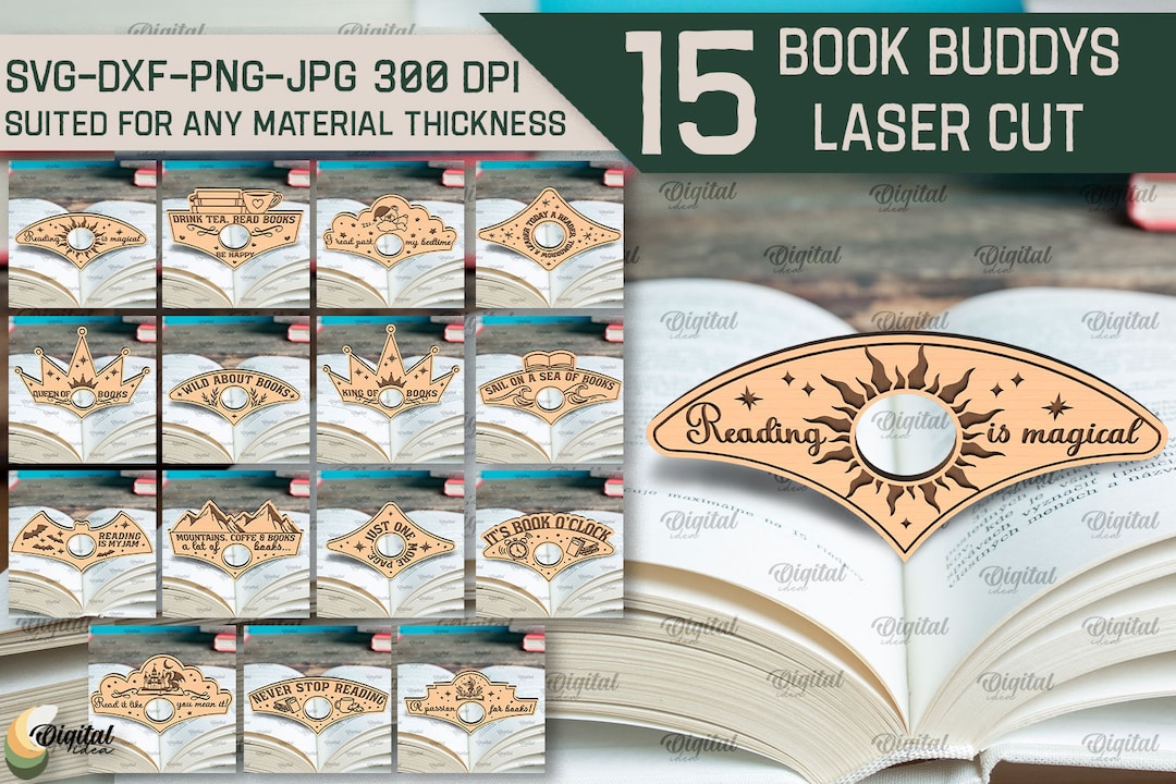 Thumb Book Page Holder Bundle, Book Buddy Laser Cut, Reading Quotes and ...