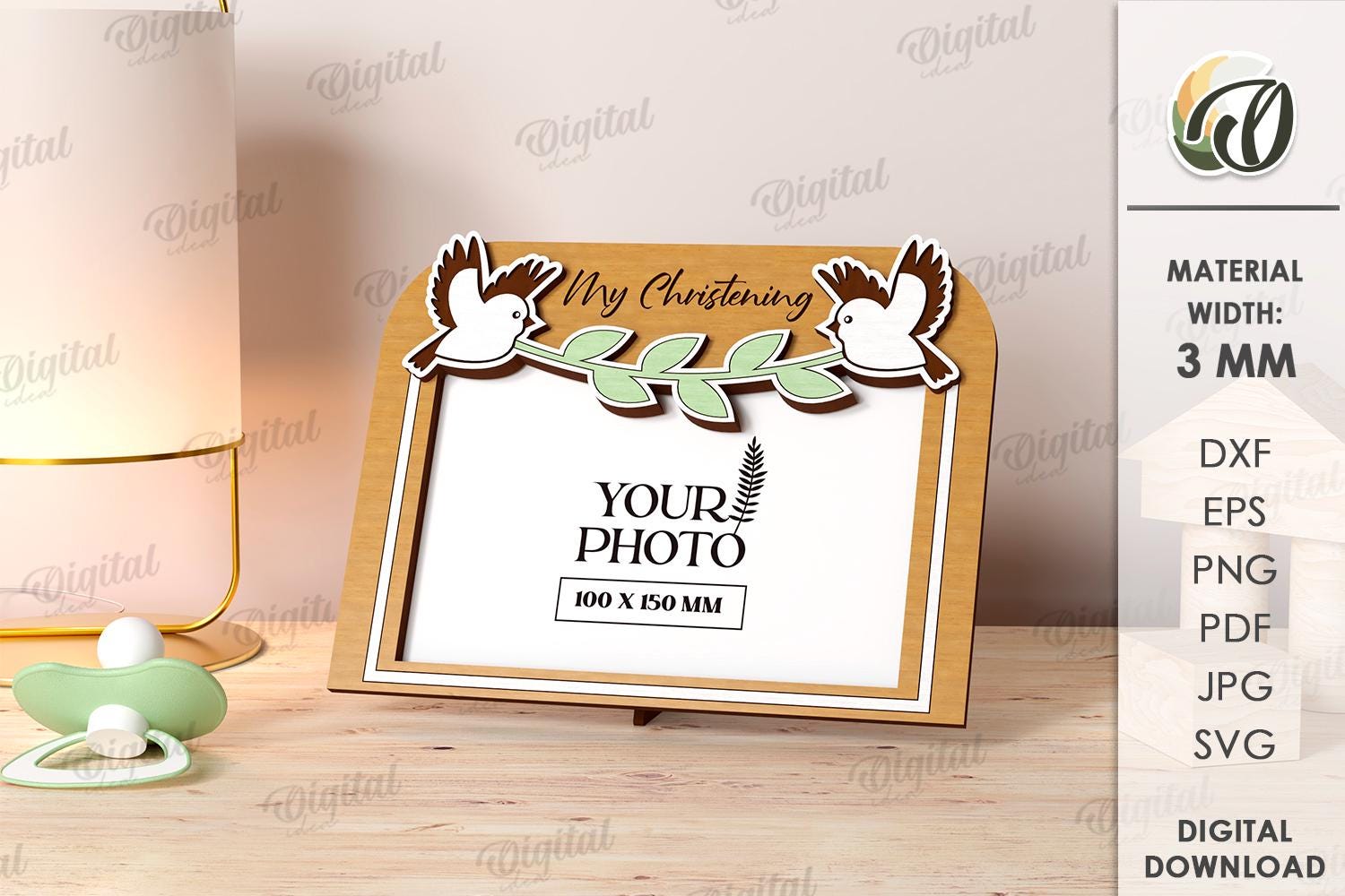 3D Christening Photo Frames Bundle, Picture Frame Laser Cut, Baby First ...