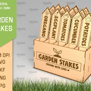 3D Garden Stakes Bundle, 3D Laser Cut, Vegetable Stakes Holder SVG ...