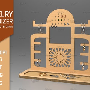 Jewelry Organizer Laser Cut Bundle, 3d Earring Stand Lasercut ...