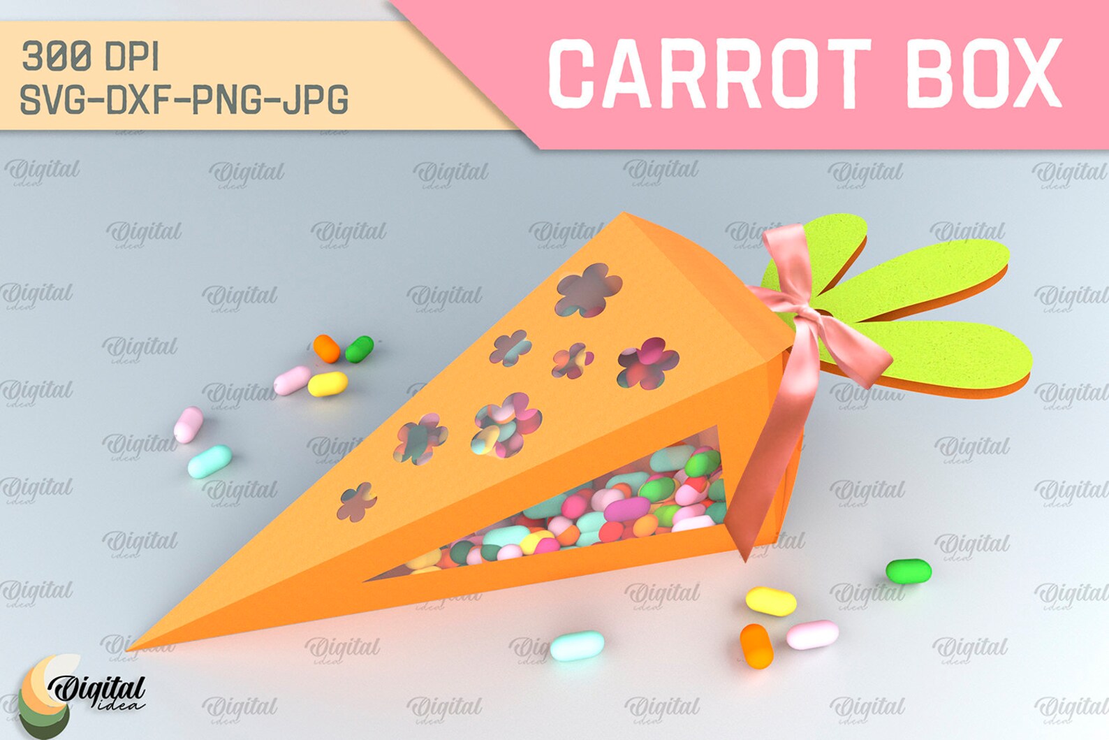 Easter Carrot Boxes Papercut Bundle, Bunny Box Template, 3D Paper Cut ...