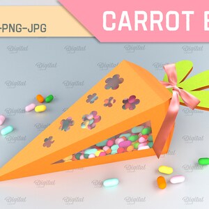 Easter Carrot Boxes Papercut Bundle, Bunny Box Template, 3D Paper Cut ...