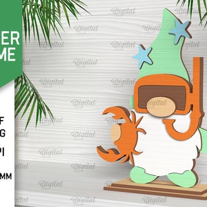 Summer Gnomes Bundle, 3D Gnome Svg Laser Cut, Summer Shelf Sitter ...