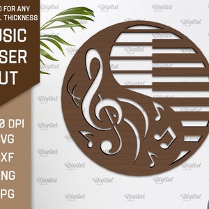 Music Signs Bundle, Musical Instruments Laser Cut, Music Notes Paper ...