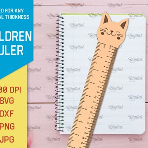 Kids Rulers Bundle, Wooden Childrens Ruler Laser Cut, Inches and ...