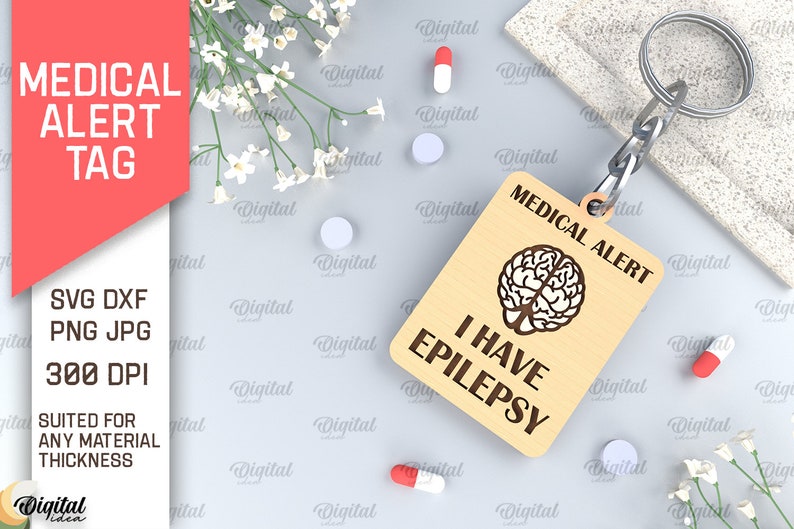 Medical Alert Tags Bundle, Medical Alert Keychain Laser Cut, Engraved ...
