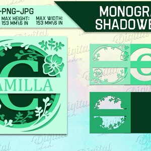 3D Split Monogram Shadow Box Bundle, Floral Layered Alphabet Shadowbox ...