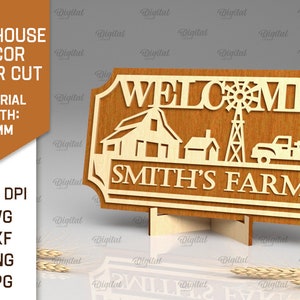 3D Farmhaus Schild, Lasercut Lasercut, Laser geschnitten ...